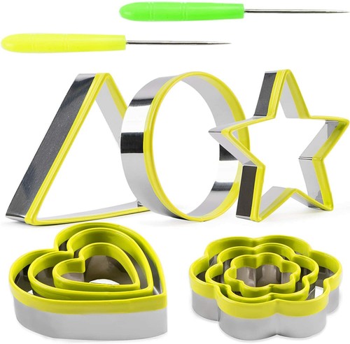 15 Cookie Cutters 5 Different Shapes Cookie Cutters + 2 Sugar Scriber ...