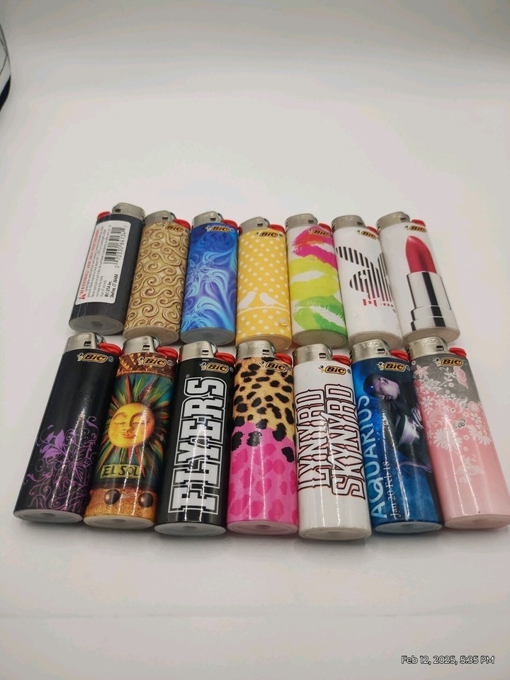 14 BIC Full Size Lighters Assorted Designs & Colors. | eBay