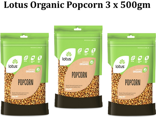 3 x 500g LOTUS Organic Popcorn ( 1.5kg ) | eBay