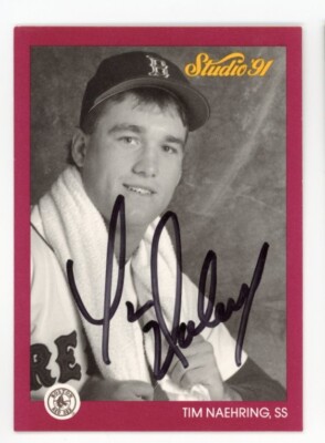 SIGNED BASEBALL CARD AUTO BOSTON RED SOX TIM NAEHRING 1991 STUDIO #16 ...
