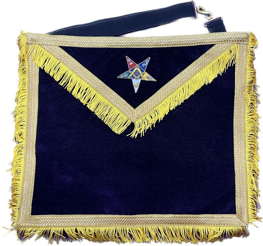 OES WORTHY PATRON /MATRON MASONIC APRON AND CHAIN COLLAR IN DARK PURPLE ...