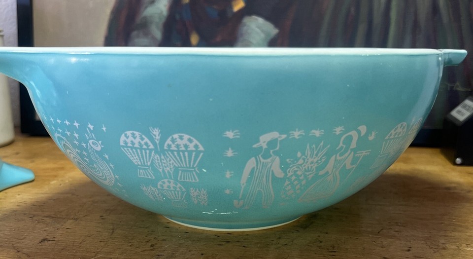 Lady Vintage Pyrex Turquoise Amish Butterprint Bowl 444 Variant 4 Qt | eBay