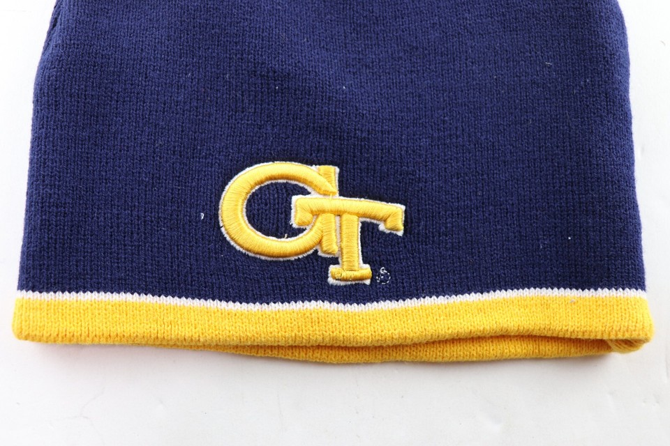 Vintage Twins Georgia Tech Yellow Jackets NCAA Blue Beanie Logo Cap Hat ...