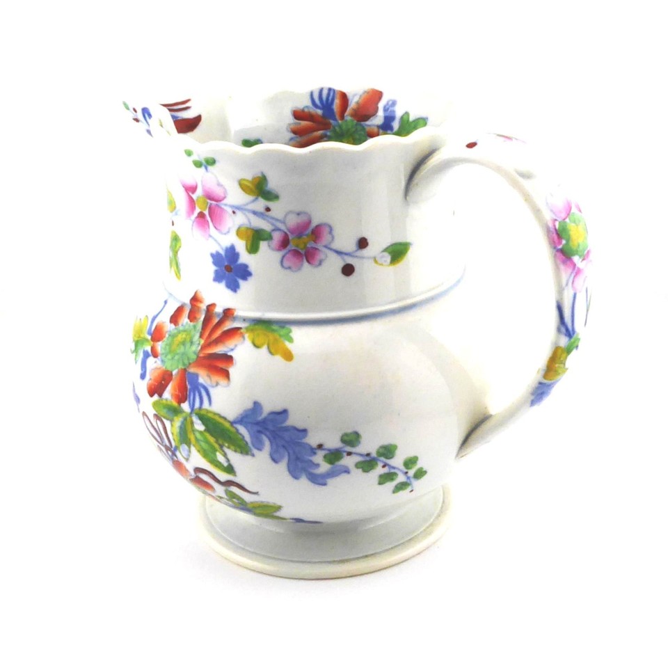 Antique Floral Pearlware Jug | eBay UK