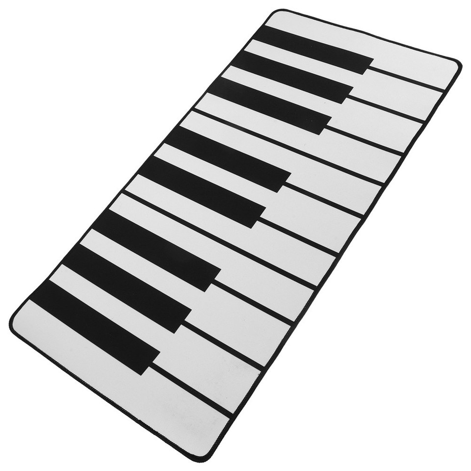Piano Key Mouse Pad Excel Large Desk Protector Mat Black and White ...