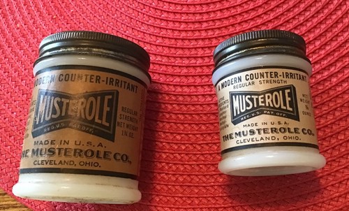 Two Vintage Musterole Salve Milk Glass Jars | eBay