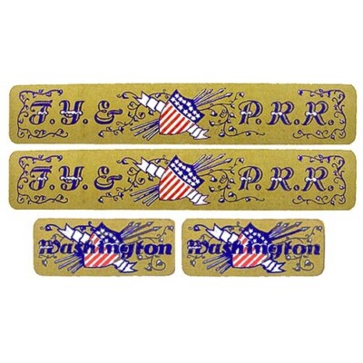 AMERICAN FLYER WASHINGTON Old Time Steam ADHESIVE STICKERS S Gauge ...