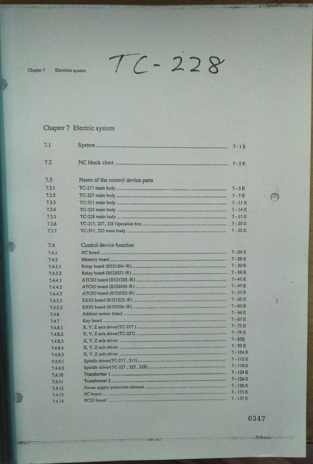 BROTHER TC-228 PROGRAMMING,INSTRUCTION & ELECTRICAL SYSTEM MANUAL | eBay