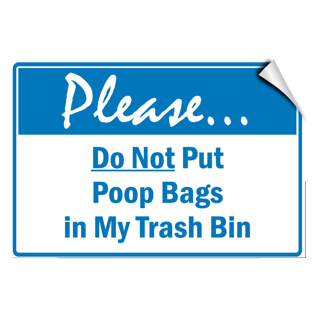 No Dog Poop Bag Sign