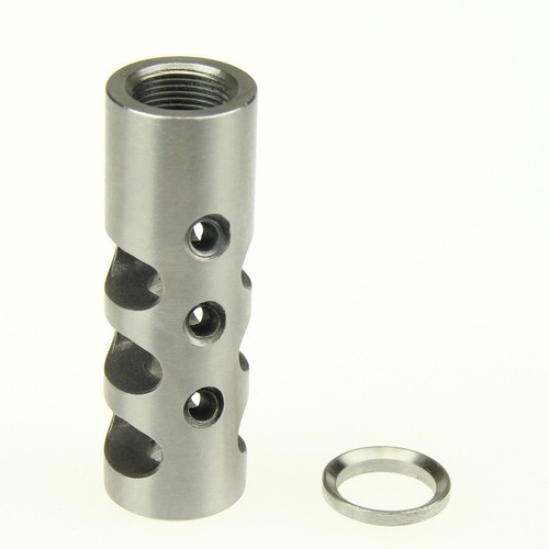 Stainless Steel .308 308 Full Size Muzzle Brake 5/8x24 TPI Pitch w ...