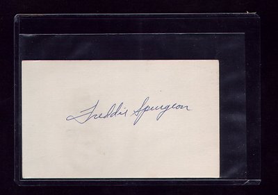 VTG CLEVELAND INDIANS "FREDDY SPURGEON" SIGNED INDEX CARD - DEBUT 1926 ...