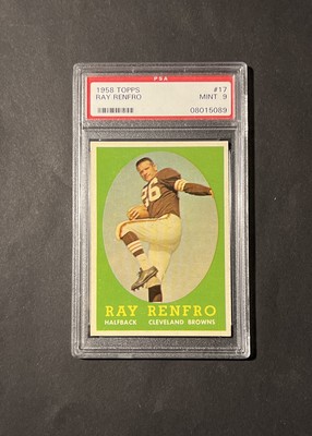1958 Topps #17 Ray Renfro PSA 9 MINT Cleveland Browns POP 7 RARE NFL ...