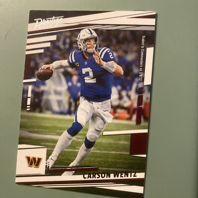 2022 PANINI PRESTIGE CARSON WENTZ QB WASHINGTON COMMANDERS CARD #123 | eBay