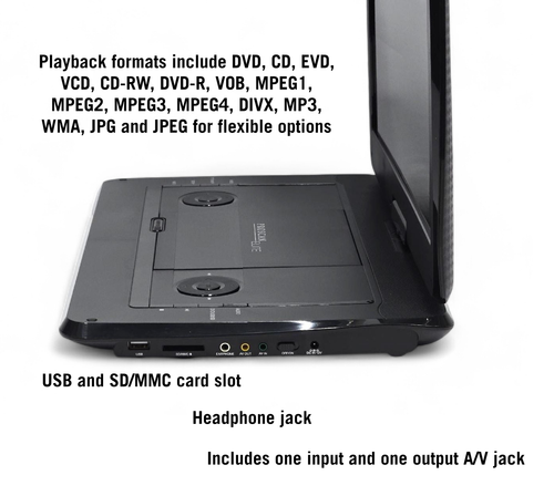 Proscan Elite 15.6" Portable DVD Player w/ Swivel Screen PEDVD1566 ...