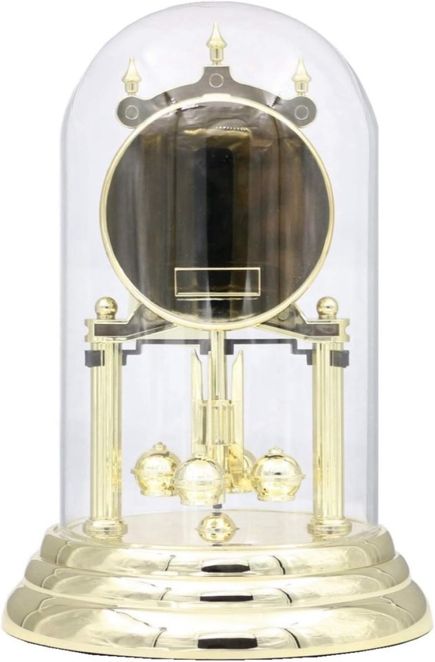 Elegant Gold Anniversary Clock | Rotating Pendulum | Silent Quartz ...