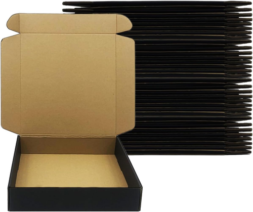 24 Pack 10 X 10X 2 Inches Shipping Boxes，Black 3 Layers Corrugated ...