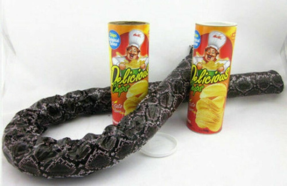 135cm Funny Hallowen Magic Snack Chips Fake Snake Trick Joke Kids Toy ...