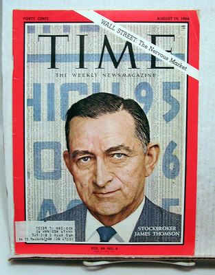 Aug 19, 1966- TIME Magazine- Stockbroker James Thomson VG | eBay