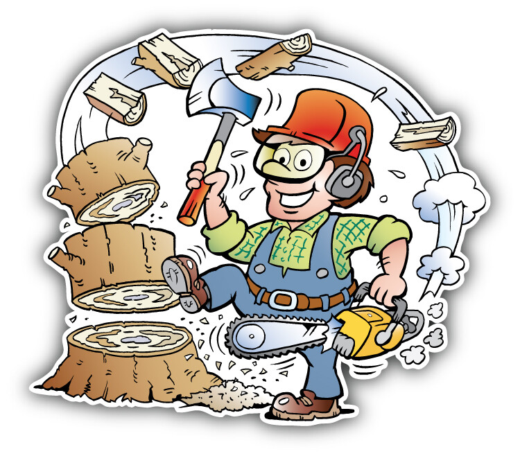 Cartoon Happy Working Lumberjack Car Bumper Sticker Decal | eBay