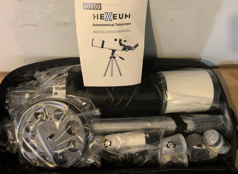 Hexeum Telescope 80mm Aperture 600mm Astronomical Portable Refracting ...