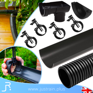 Extra Long Mini Shed Guttering Gutter Kit & Bracket Flexible Downpipe ...