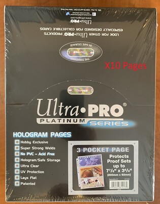 (10 NEW) Ultra Pro 3 Pocket Pages Platinum Series Cards Or Photos, Bank ...