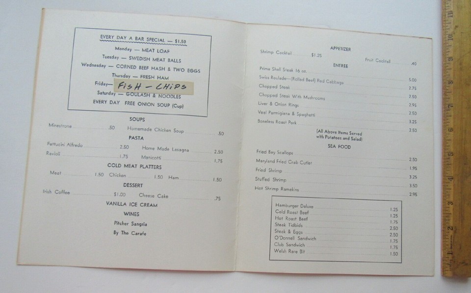 Restaurant Menu For The Lynbrook Restaurant & Steak House, Lynbrook ...