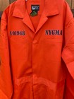 CUSTOM PRINTED Jail Inmate Prisoner Orange Jumpsuit Costume Halloween ...