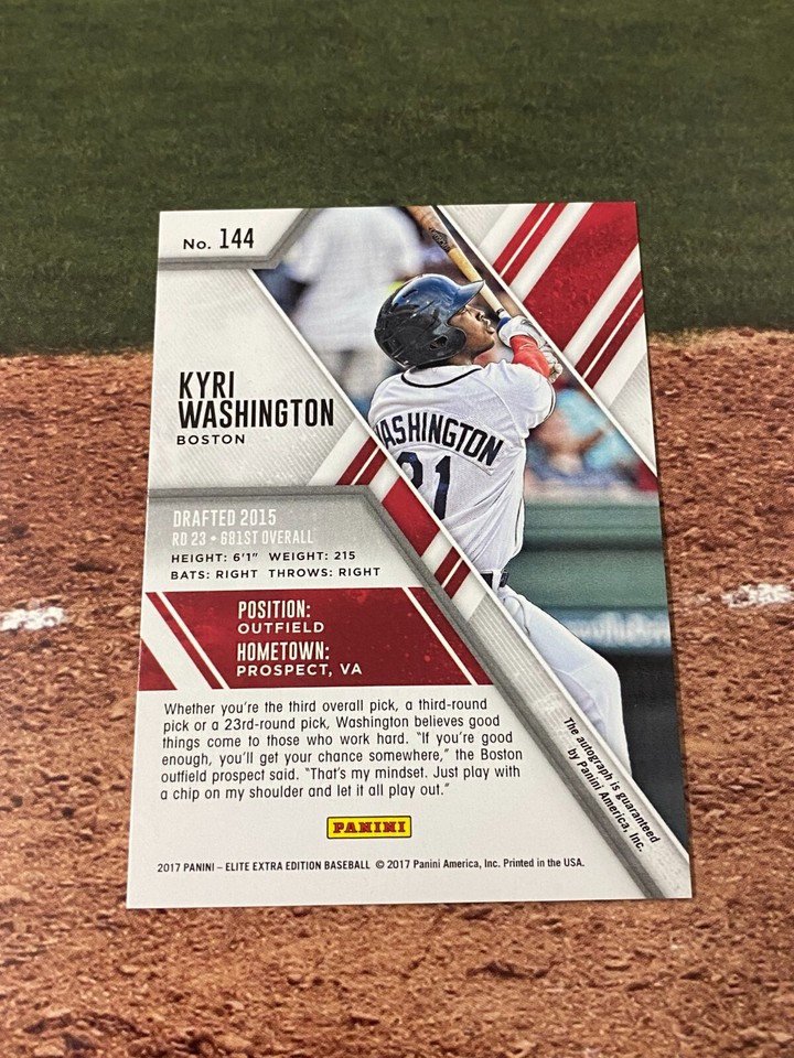 2017 Panini Elite Extra Edition Kyri Washington Auto Boston Red Sox ...