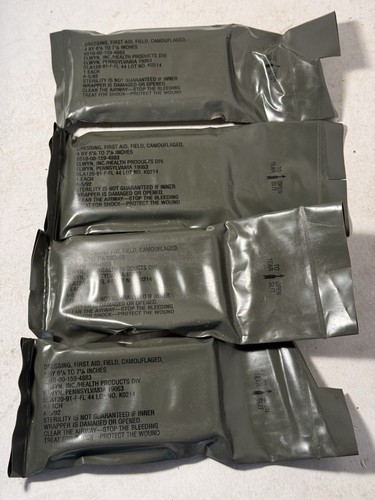 Lot Of 4-Genuine US Army Military Field Dressing First Aid Camouflaged ...