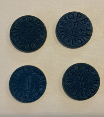 VINTAGE WWII OPA "TU” BLUE TOKEN~1 POINT RATION TOKEN | eBay