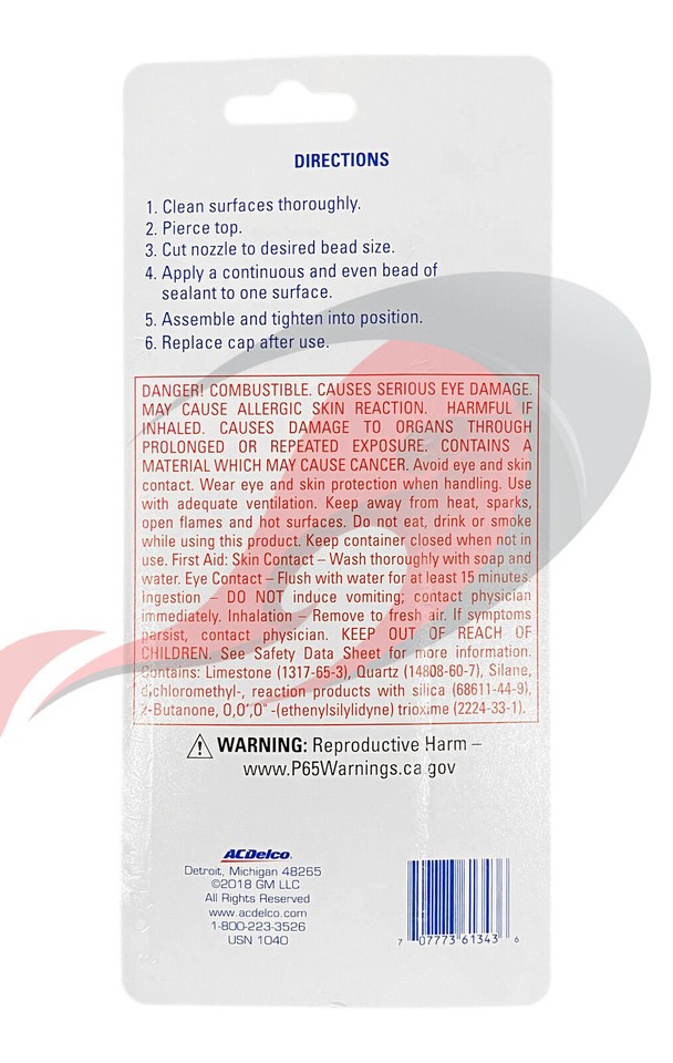 Genuine GM ACDelco RTV Engine Sealant 2.65 Ounce/75g 88864346 | eBay