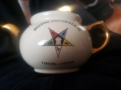 Masonic Teapot Order of the Eastern Star 1908-1958 OES Bellevue Seibert ...