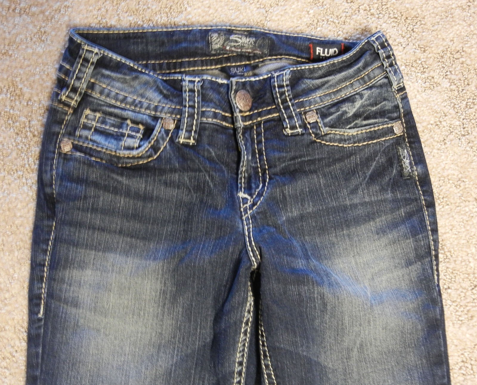 Silver Jeans Women's Suki Fluid Mid Slim Boot Stretch Dark Wash - Size ...