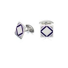 Designer - Fred Bennett Sterling Silver Cufflinks Square with Purple ...
