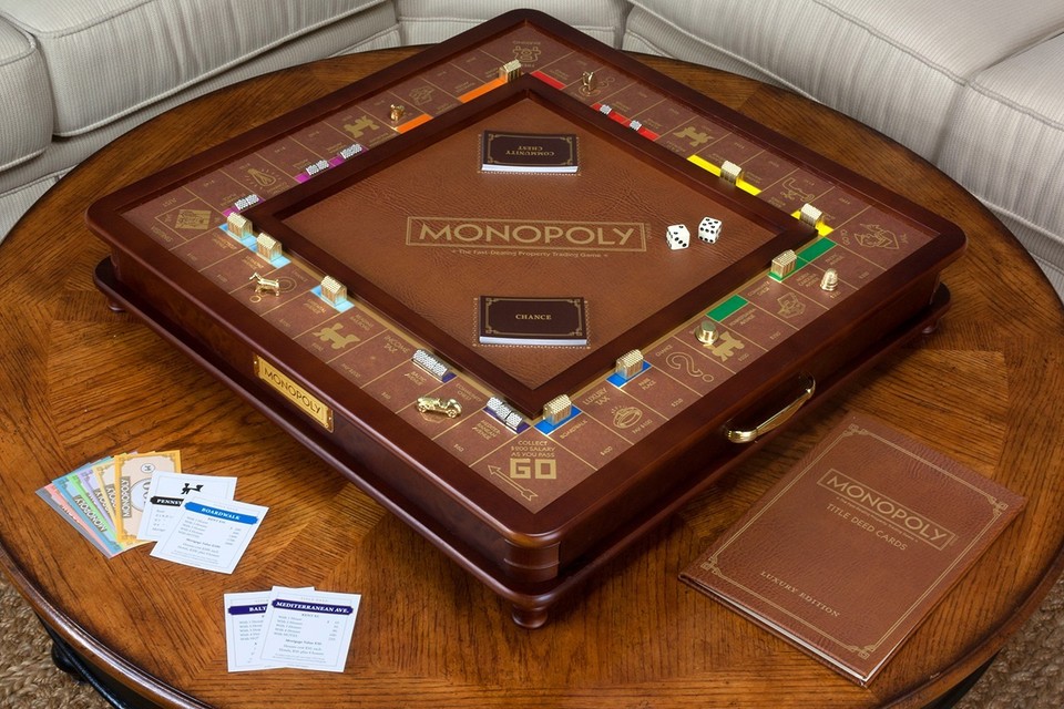 Monopoly Luxury Wooden Edition with Wood Game Board New Premium ...