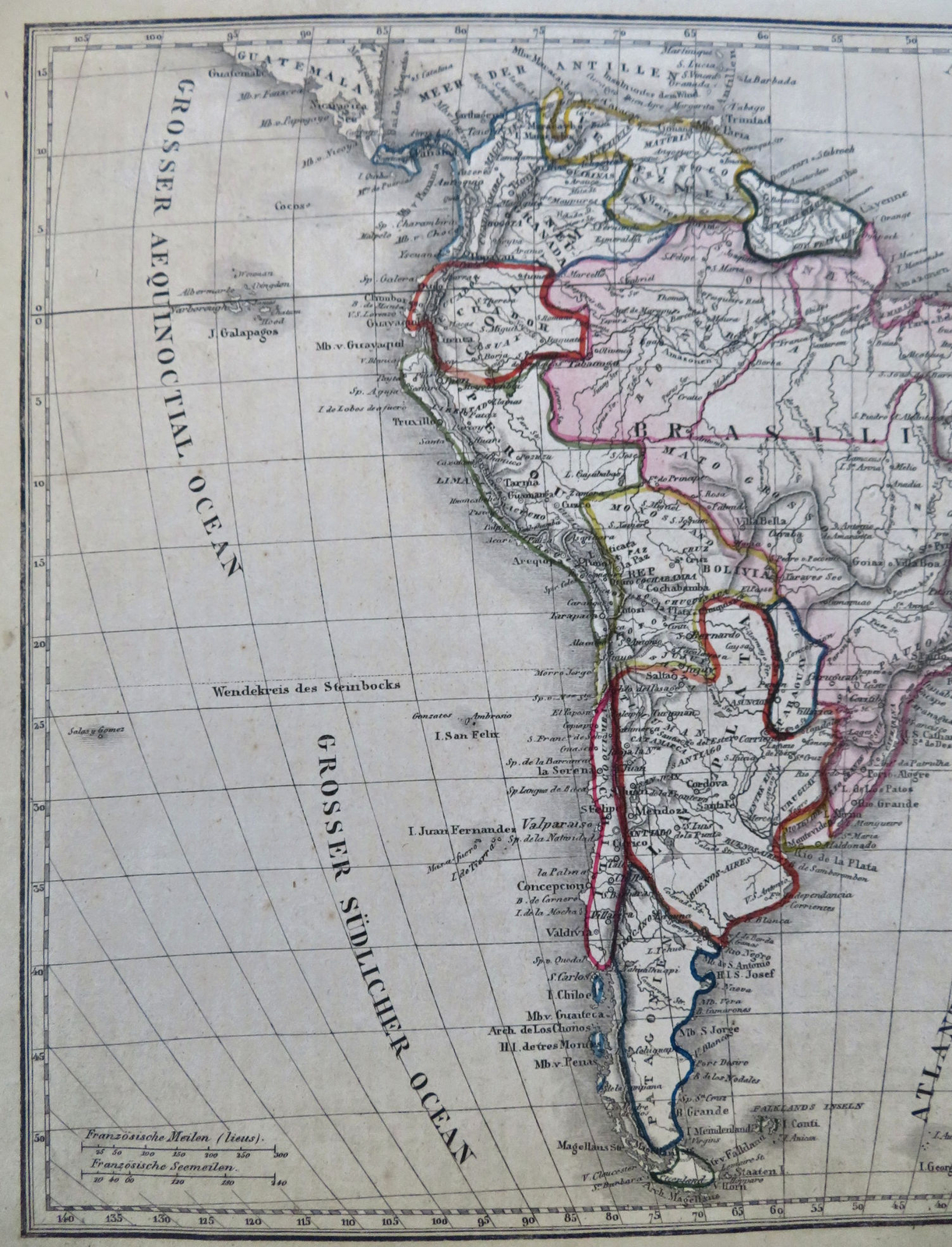 South America Brazil Colombia Peru Chile Argentina 1854 Biller uncommon ...