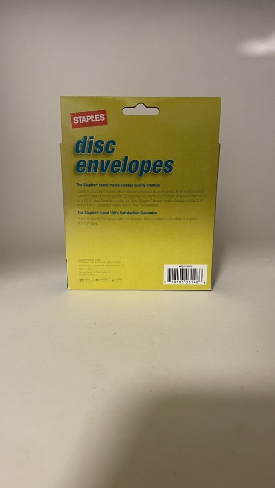 Staples Disc Ungummed Envelopes 50ct 5" x 5" CD DVD Blue Ray Holders | eBay