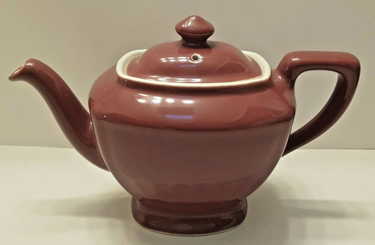 Vintage Hall Hollywood Teapot, Red Maroon Burgundy 6 Cup, Made in USA ...