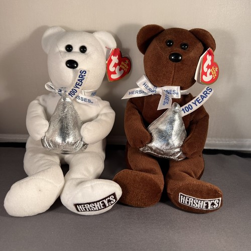 Hershey’s Kiss 100 Years TY Beanie Baby Hugsy And Cocoa Bean Hersheys ...