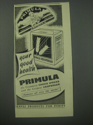 1954 Kavli Primula Cheese Spread and Crispbread Ad - Your good health ...