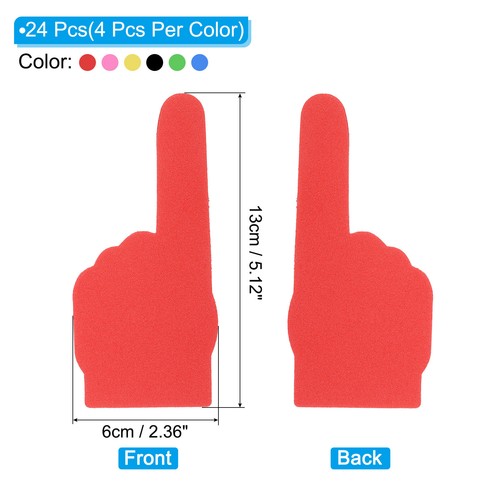 Mini Foam Fingers 5.1'',Blank Foam Finger, Blue, Yellow, Green, Red ...