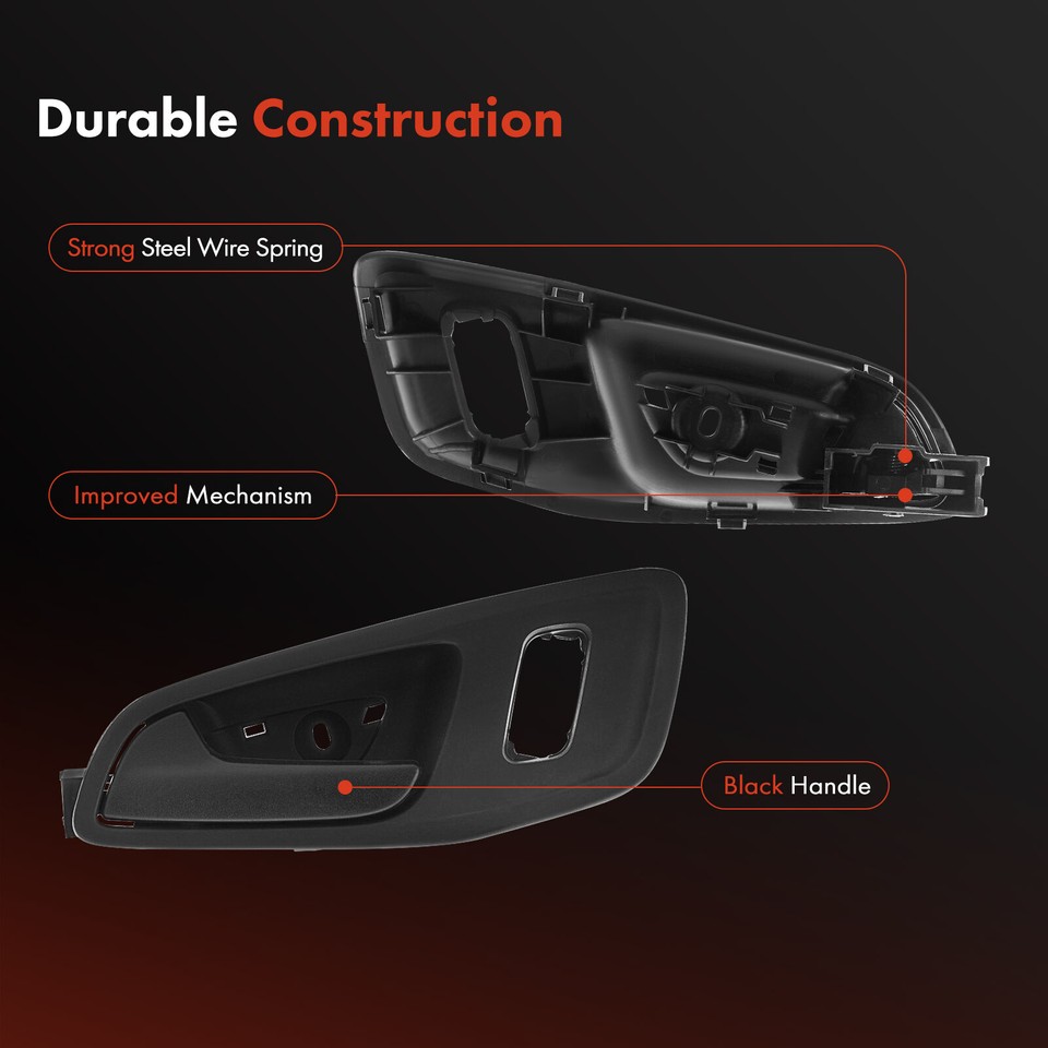 2x Front Black Interior Door Handle with Keyhole for Ford Transit ...