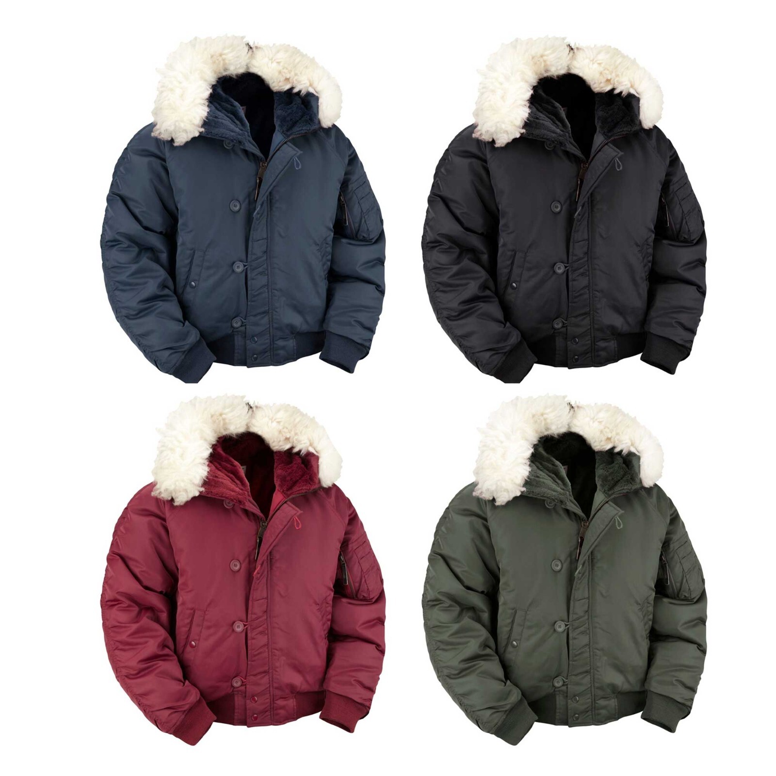 N2B Parka Army Military Bomber Jacket Style Warm Padded Insulated Coat ...