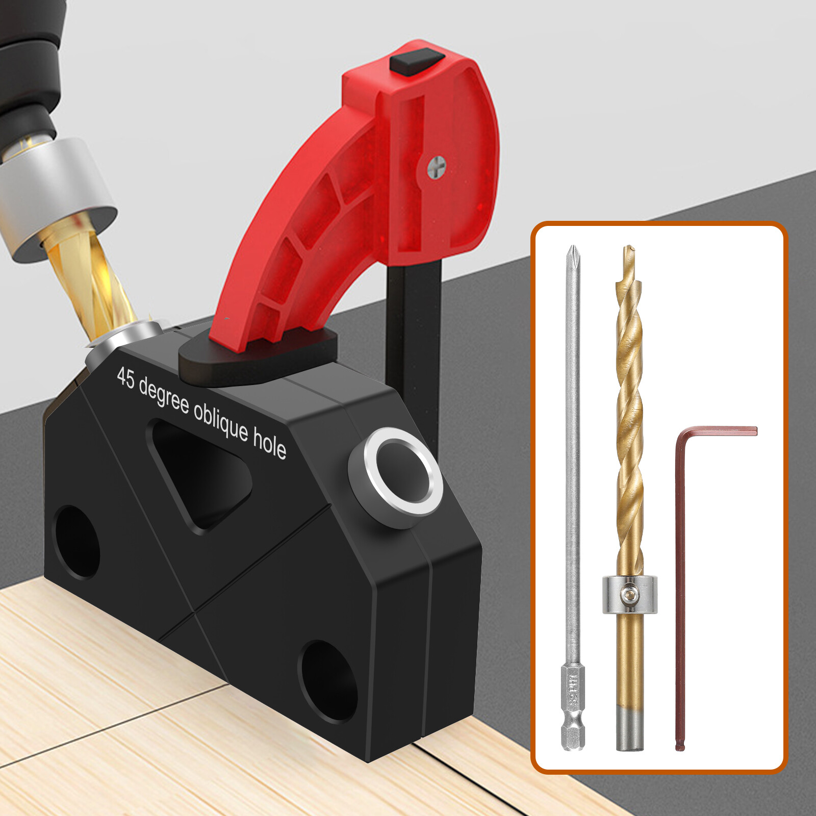 45° Angle Drill Guide Jig Dowel Jig Kit 45° Angled Hole Drilling🚥 | eBay