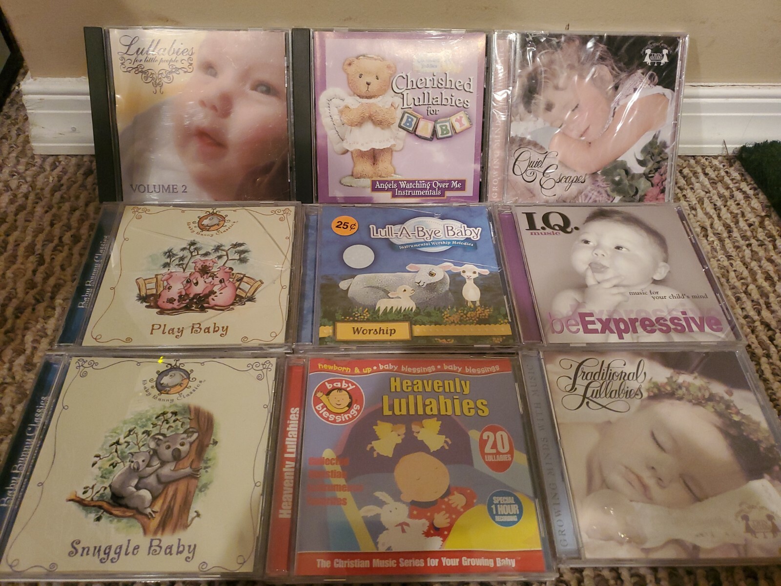 Lot of 9 Baby/Lullaby CDs: Worship, Heavenly, Traditional, Snuggle, IQ ...