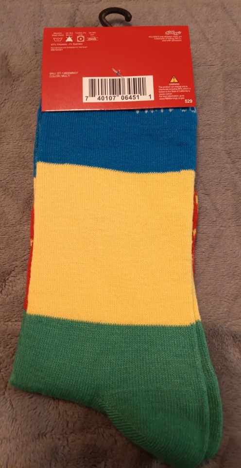 NEW UNISEX Funny Food Crew Socks KELLOGG'S FROOT LOOPS Cereal, MEN'S 6 ...