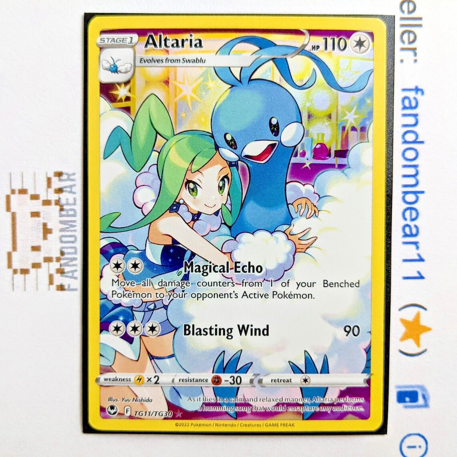 Altaria FULL ART TRAINER GALLERY CHR TG11/TG30 Silver Tempest 2022 ...