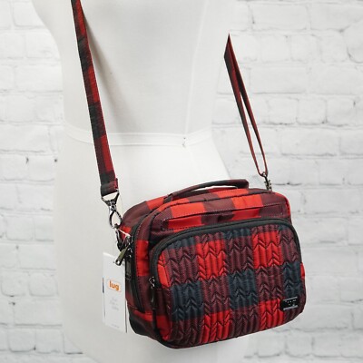 NEW ️ Lug Mini Ranger Buffalo Check Crossbody Top Handle Winter Red ...