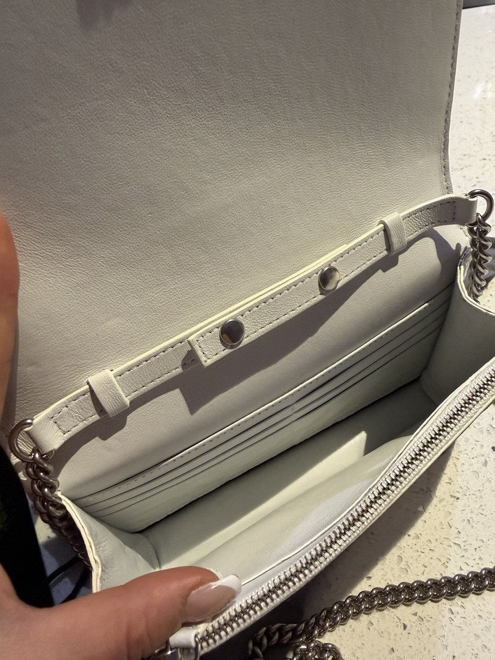 Balenciaga Wallet On Chain White Croc with Black Don’t Authentic New ...